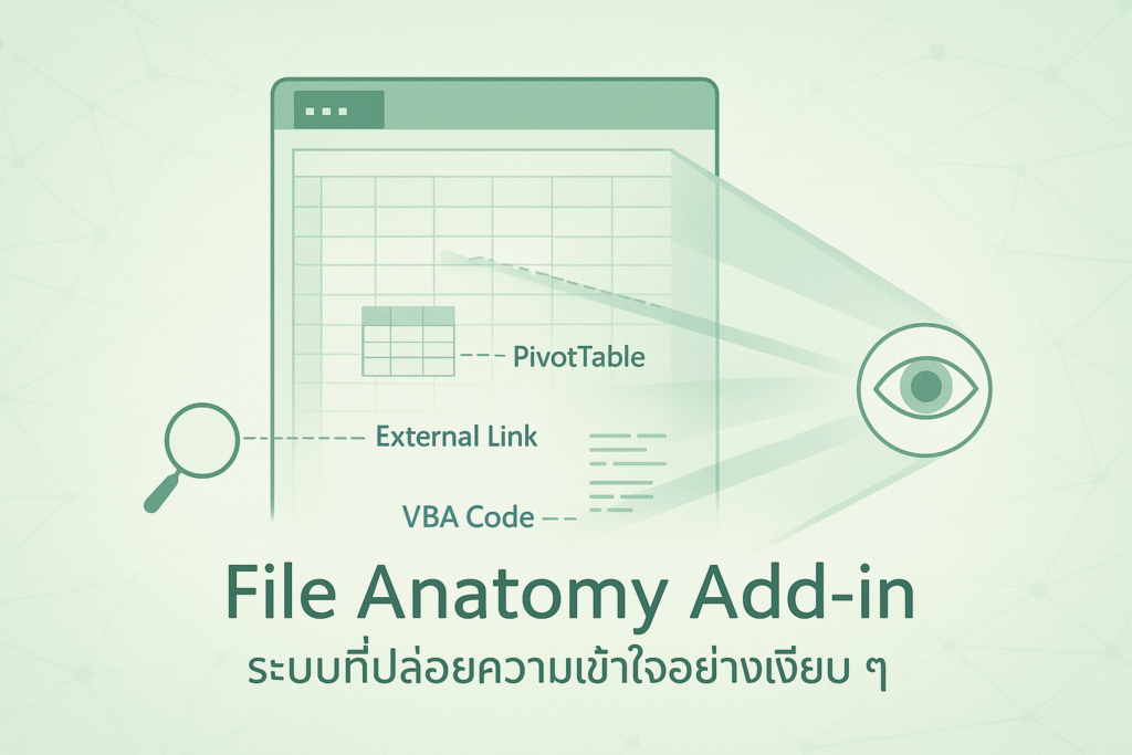 การสร้าง File Anatomy Add-in เครื่องมือที่ไม่เพียงตรวจสอบไฟล์ Excel
