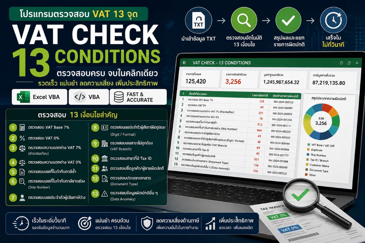 Case Study: โปรแกรมตรวจสอบ VAT - Snasui Enterprise Solutions